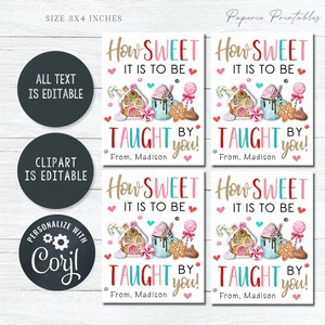 Editable Teacher Valentine's Day Tags: Sweet Treats Design (DIY Digital ...