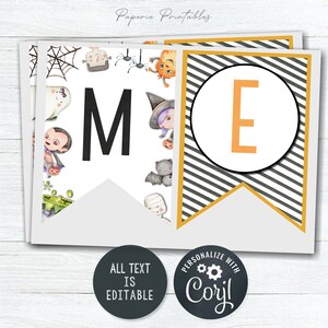 EDITABLE Halloween Happy Birthday Banner Halloween Birthday - Etsy