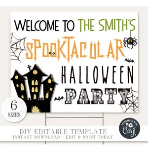 Editable Halloween Party Welcome Sign: Spooktacular Decor (DIY Digital ...