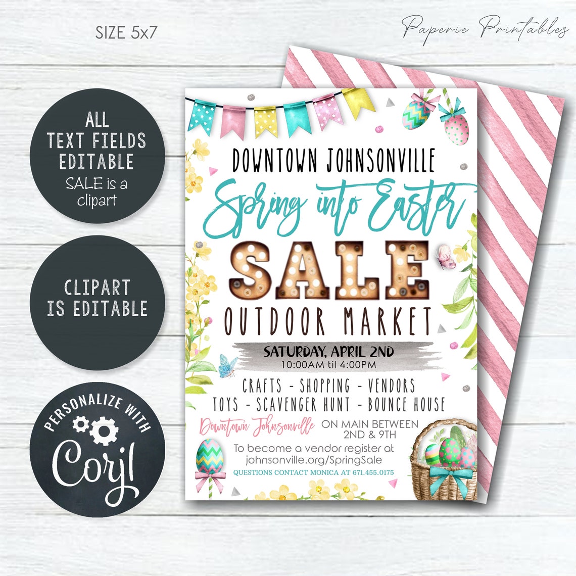 EDITABLE Easter Sale Flyer Printable Easter Outdoor Market | Etsy