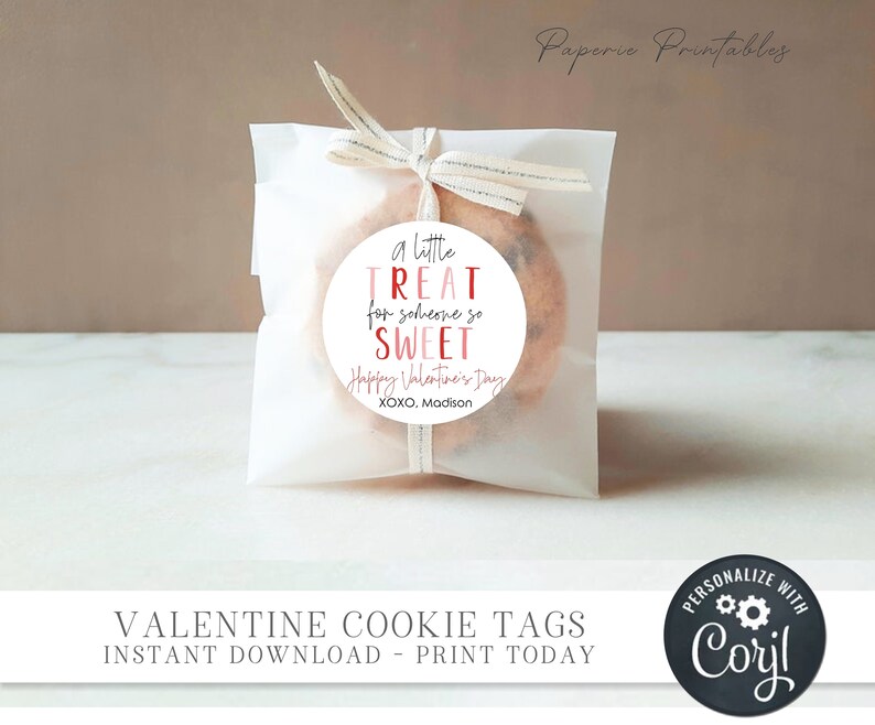 Editable Valentine's Day Gift Tag A Little Treat for - Etsy