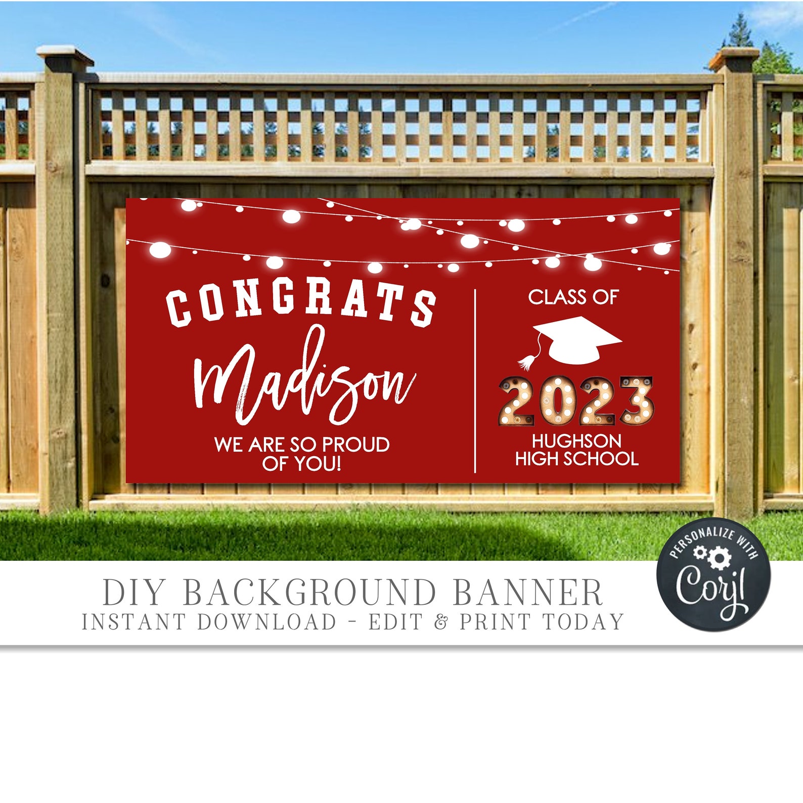 EDITABLE Graduation Backdrop. Graduation Banner Graduation - Etsy