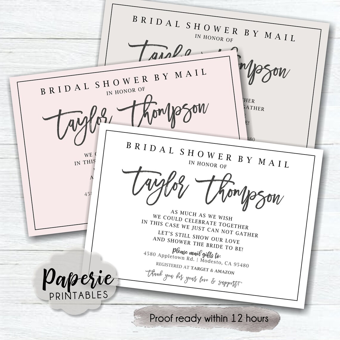 Bridal Shower by Mail Invitation Long Distance Bridal Shower | Etsy
