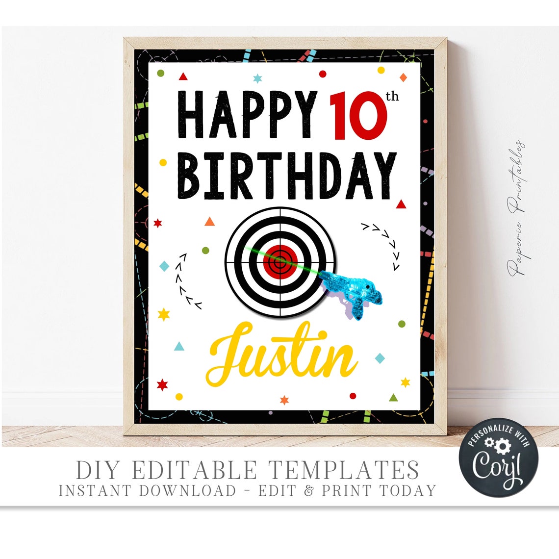 EDITABLE Laser Tag Party Signs DIY Laser Tag Party Signs - Etsy