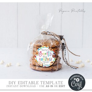 EDITABLE Bundt Cake Appreciation Label, No Ifs, Ands or Bundts ...