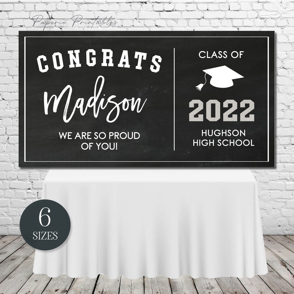 EDITABLE Graduation Banner Graduation Yard Sign Class of - Etsy
