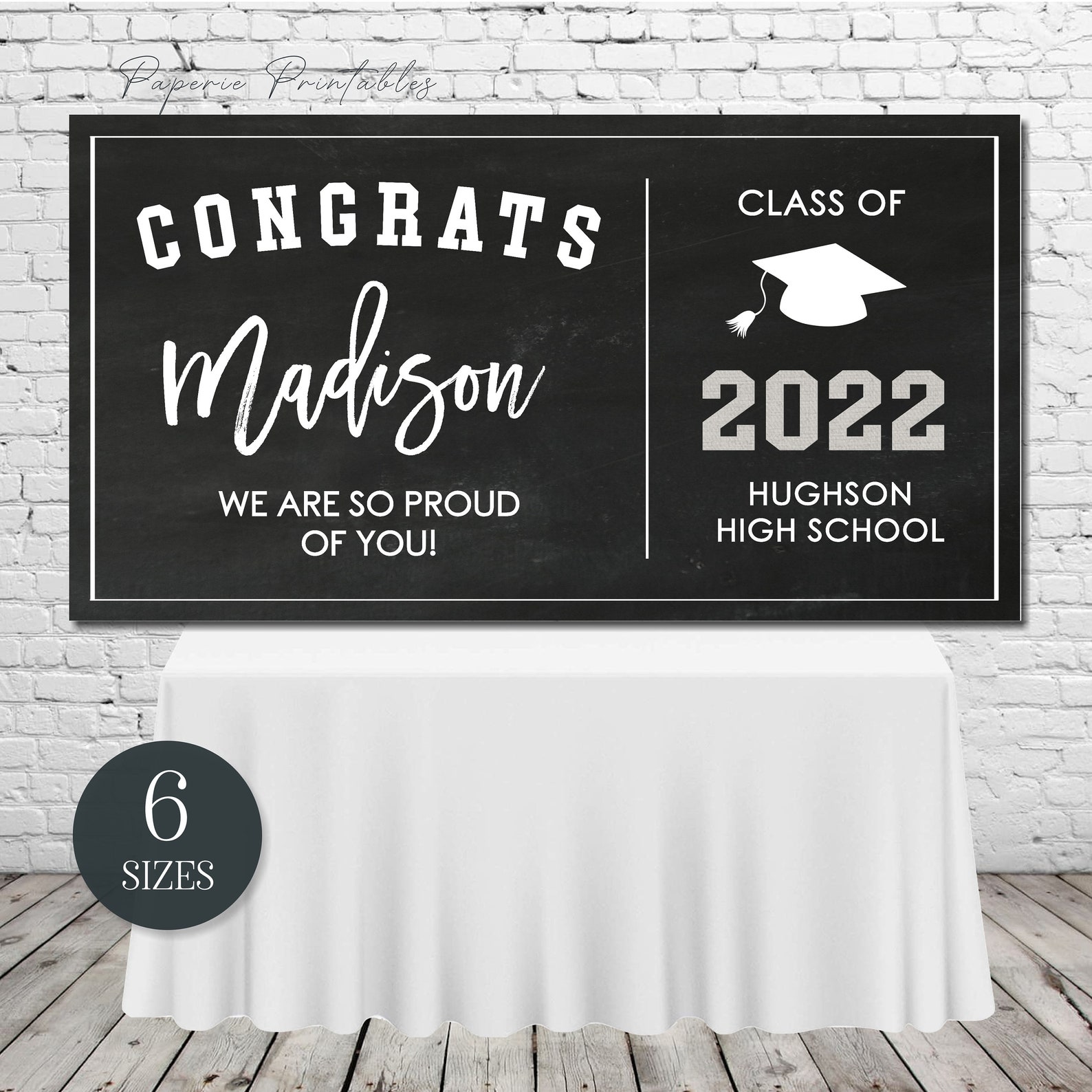 EDITABLE Graduation Banner Graduation Yard Sign Class of - Etsy