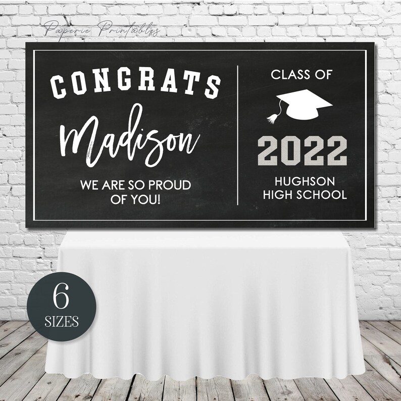 EDITABLE Graduation Banner Graduation Yard Sign Class of - Etsy