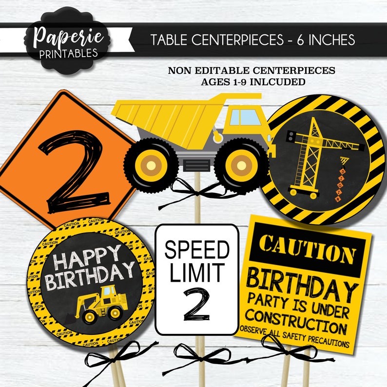 Under Construction Party BUNDLE Construction Site Birthday - Etsy