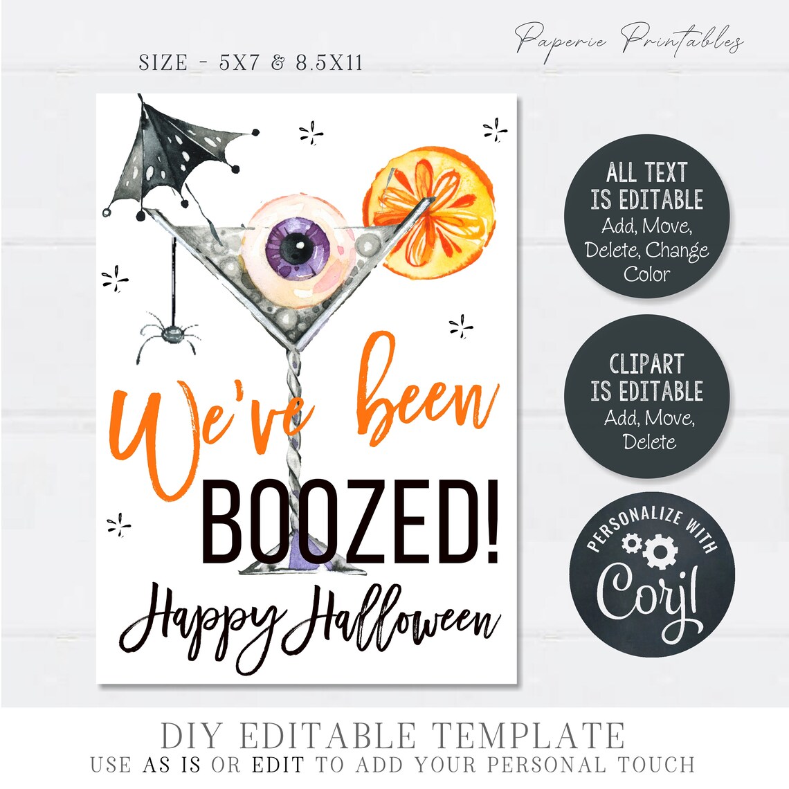 Editable You've Been Boozed Halloween Game: Printable Wine Hanger ...