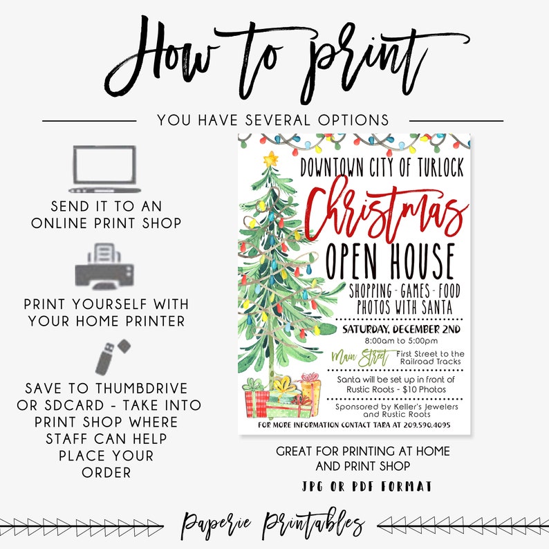 Editable Christmas Open House Flyer: DIY Holiday Shopping (8.5x11 ...