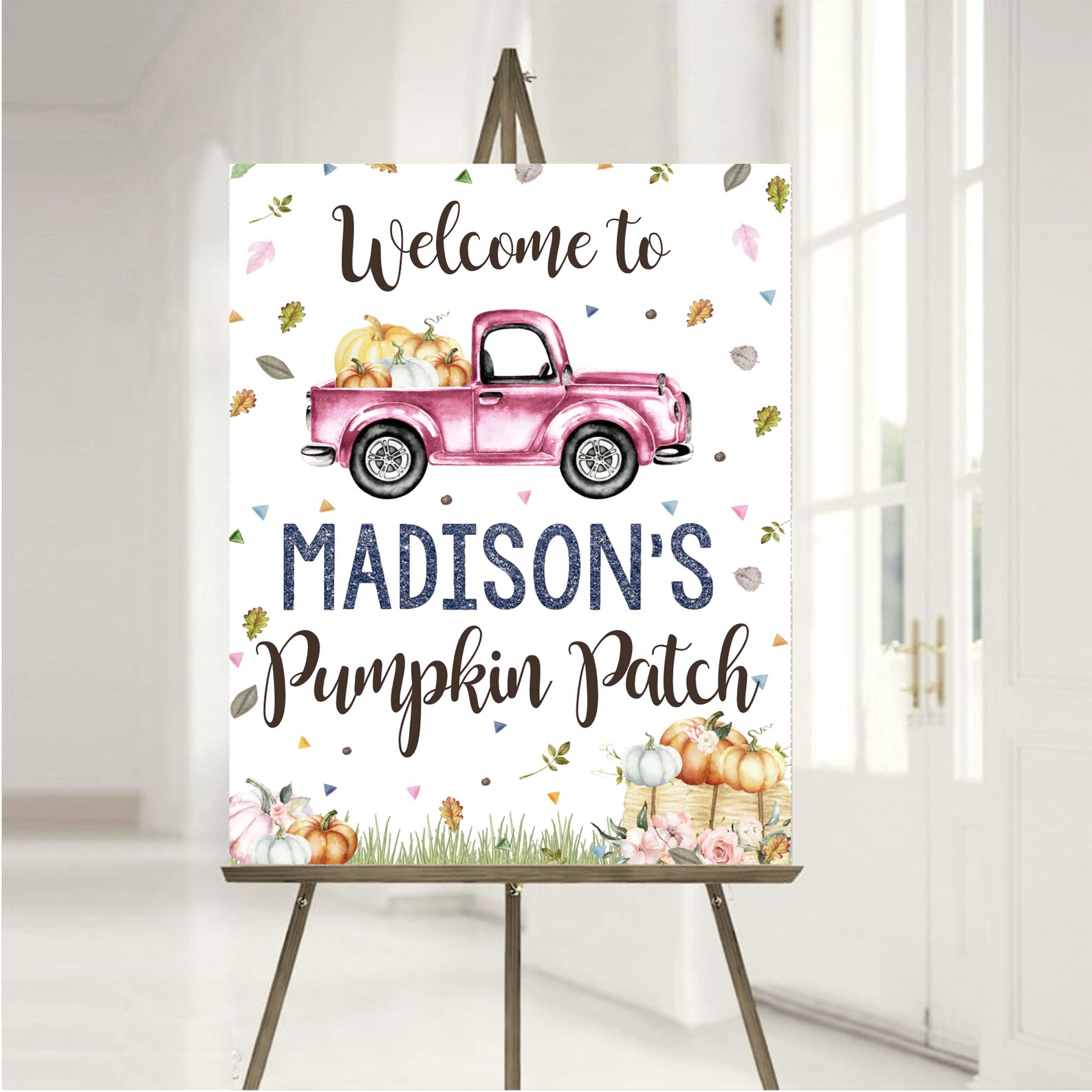 Editable Pumpkin Party Welcome Sign DIY Fall Birthday - Etsy