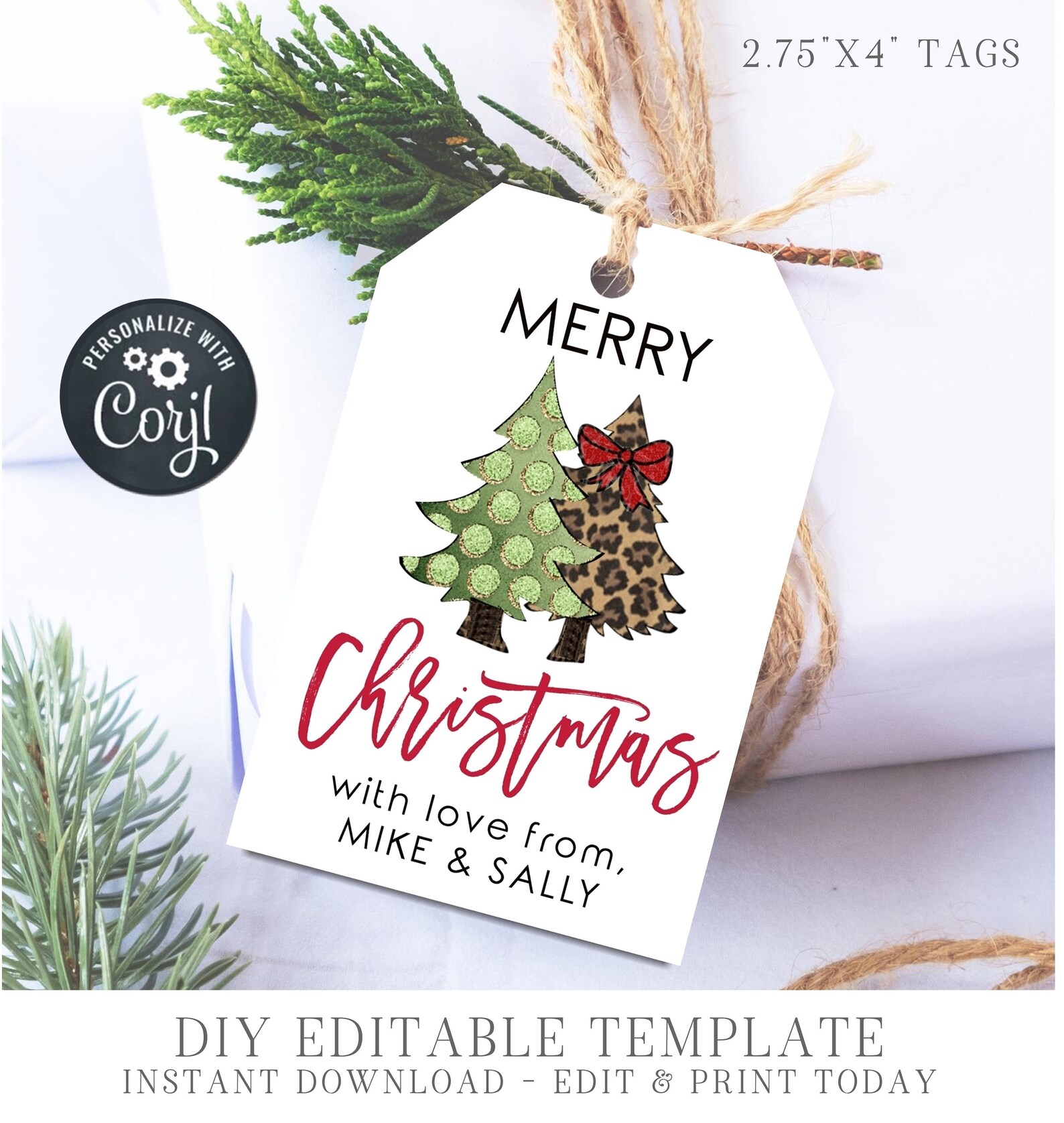 Editable Christmas Gift Tags - DIY Gift Tags - Merry Christmas Gift ...