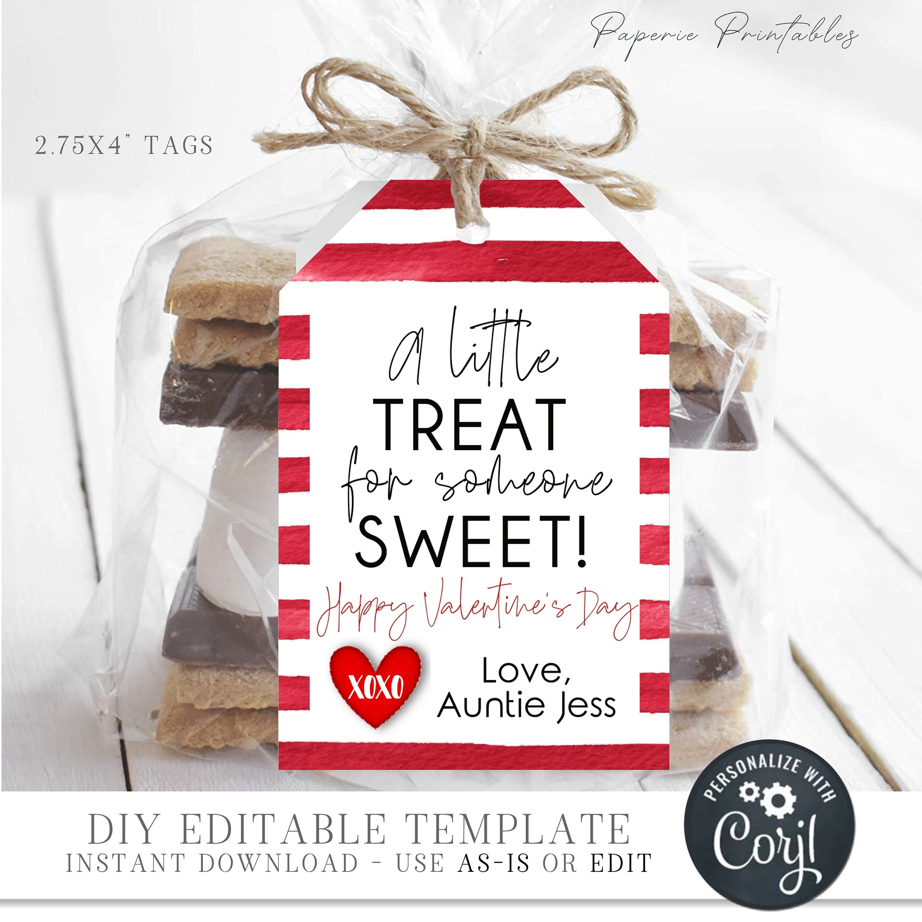 Editable Valentine's Day Gift Tag, A Little Treat for Someone Sweet ...