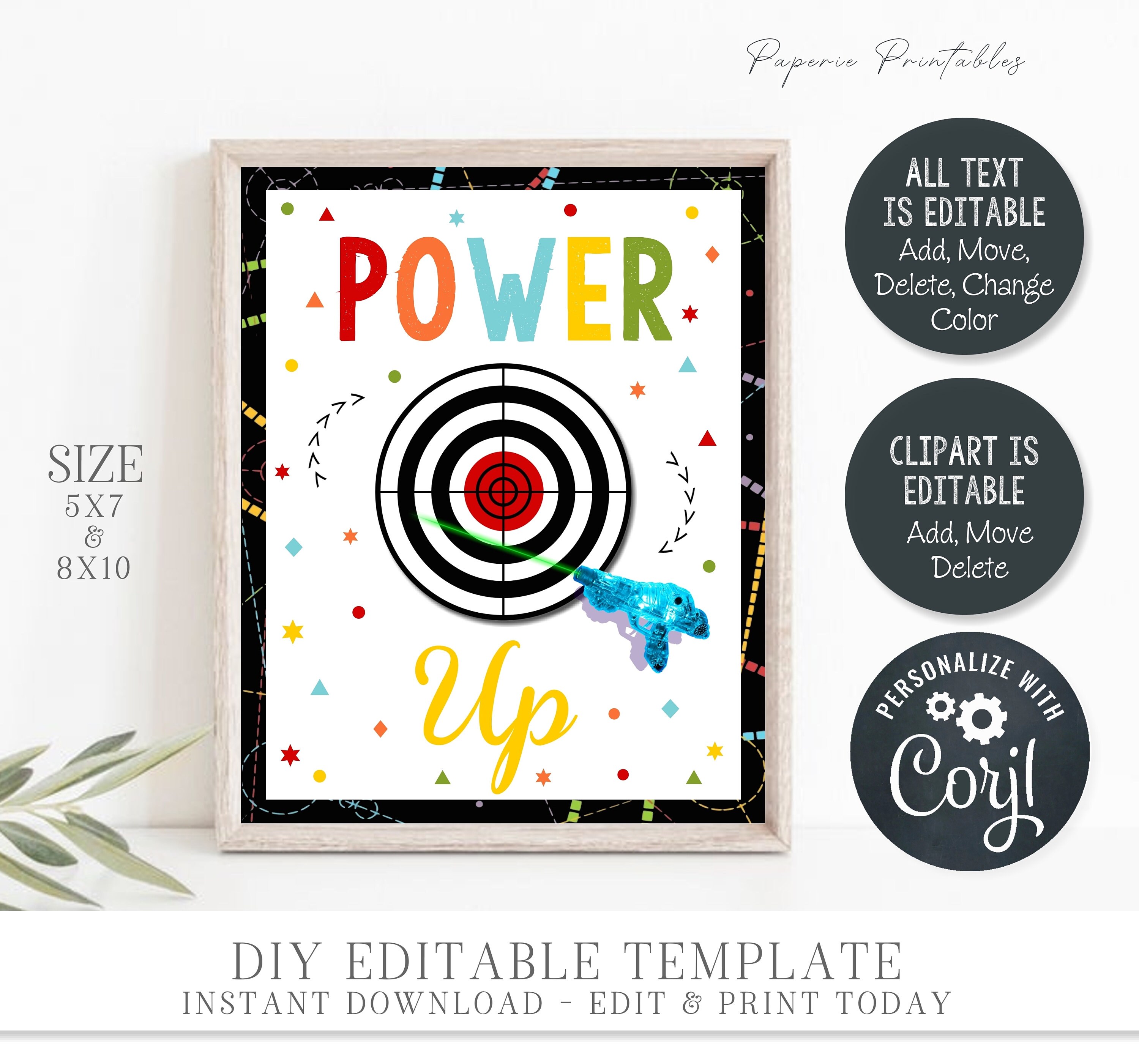 Editable Laser Tag Food Label Tent Cards (digital Download) #BP08 - Etsy