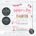 EDITABLE Daddy Daughter Dance Flyer, Valentine's Day Dance Invitation ...