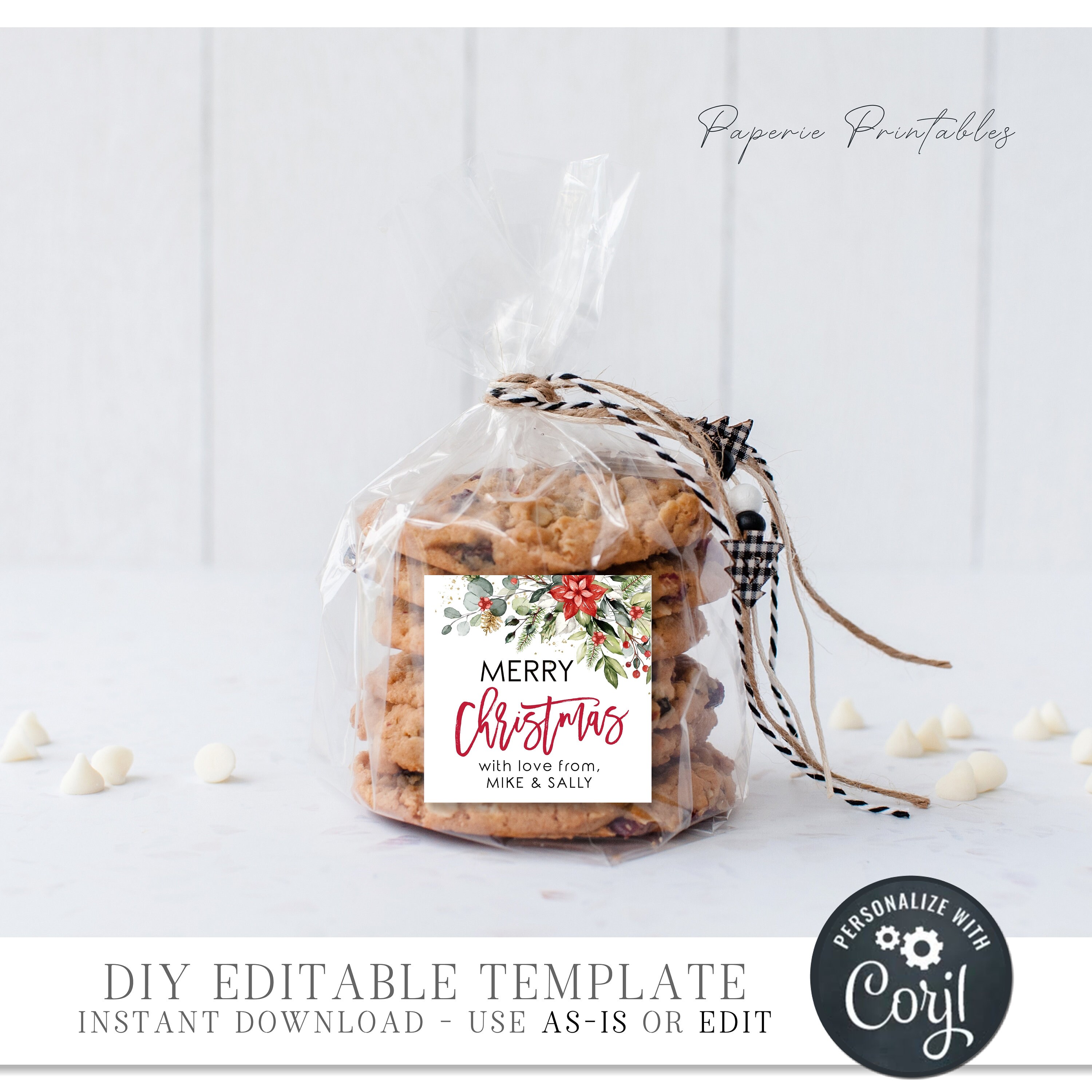 Editable Merry Christmas Tag, Merry Christmas Gift Tag, Christmas Gift ...
