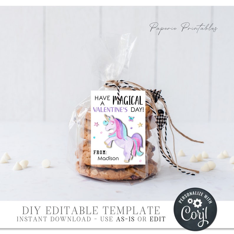 EDITABLE Unicorn Valentine Cards Kid Valentine Cards School - Etsy