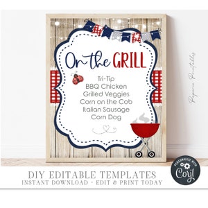 Editable Birthday BBQ Party Signs, BBQ Party Signs, Birthday Picnic ...