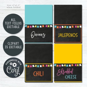 EDITABLE Birthday Party Food Tent Labels, Chalkboard Food Labels, Girl ...