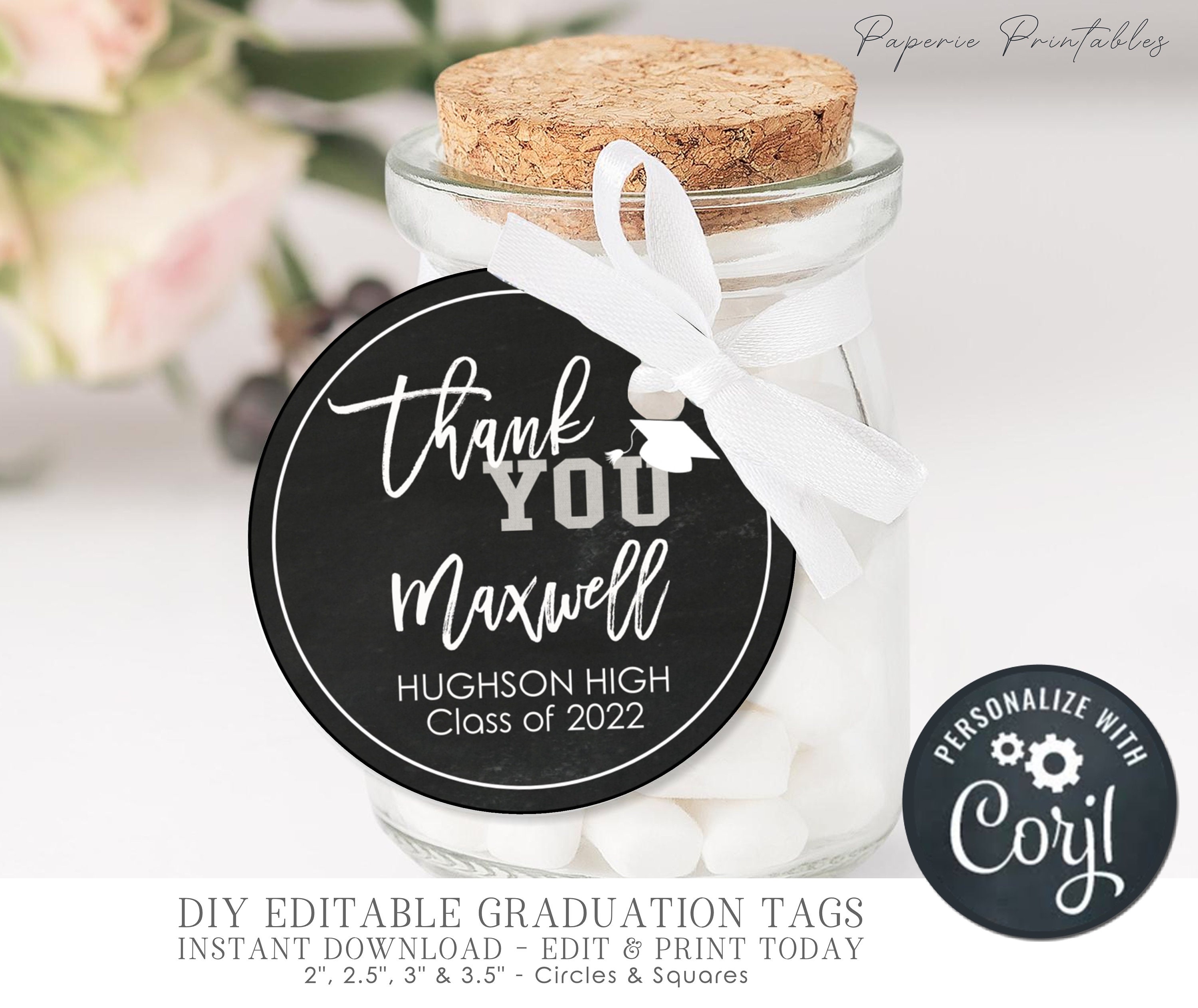 EDITABLE Graduation Gift Tags Masculine Graduation Tags - Etsy Australia