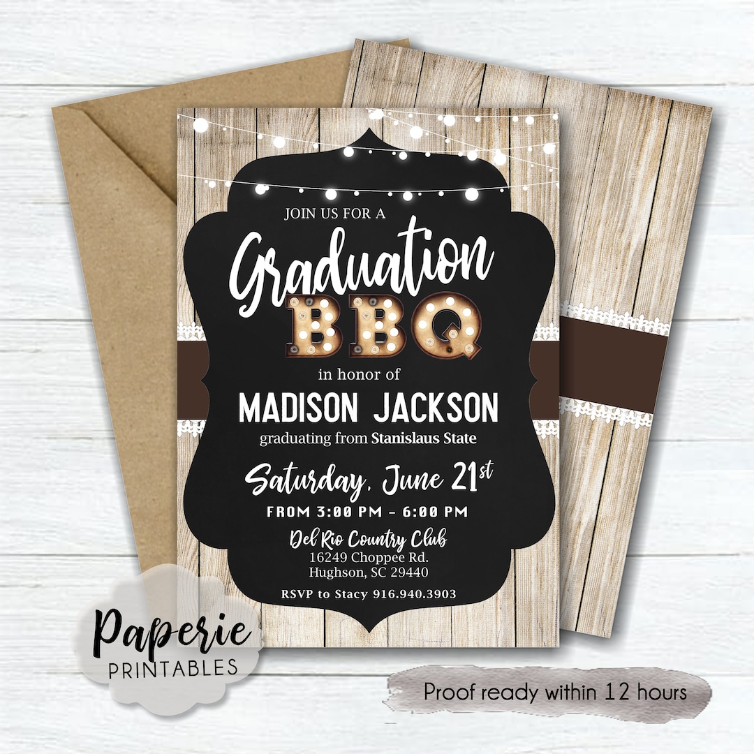 Graduation Party Invitation Country Graduation Invitation Rustic ...