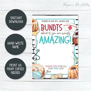 Editable Nurse Appreciation Gift Card Holder: Bundts Theme (DIY Corjl ...