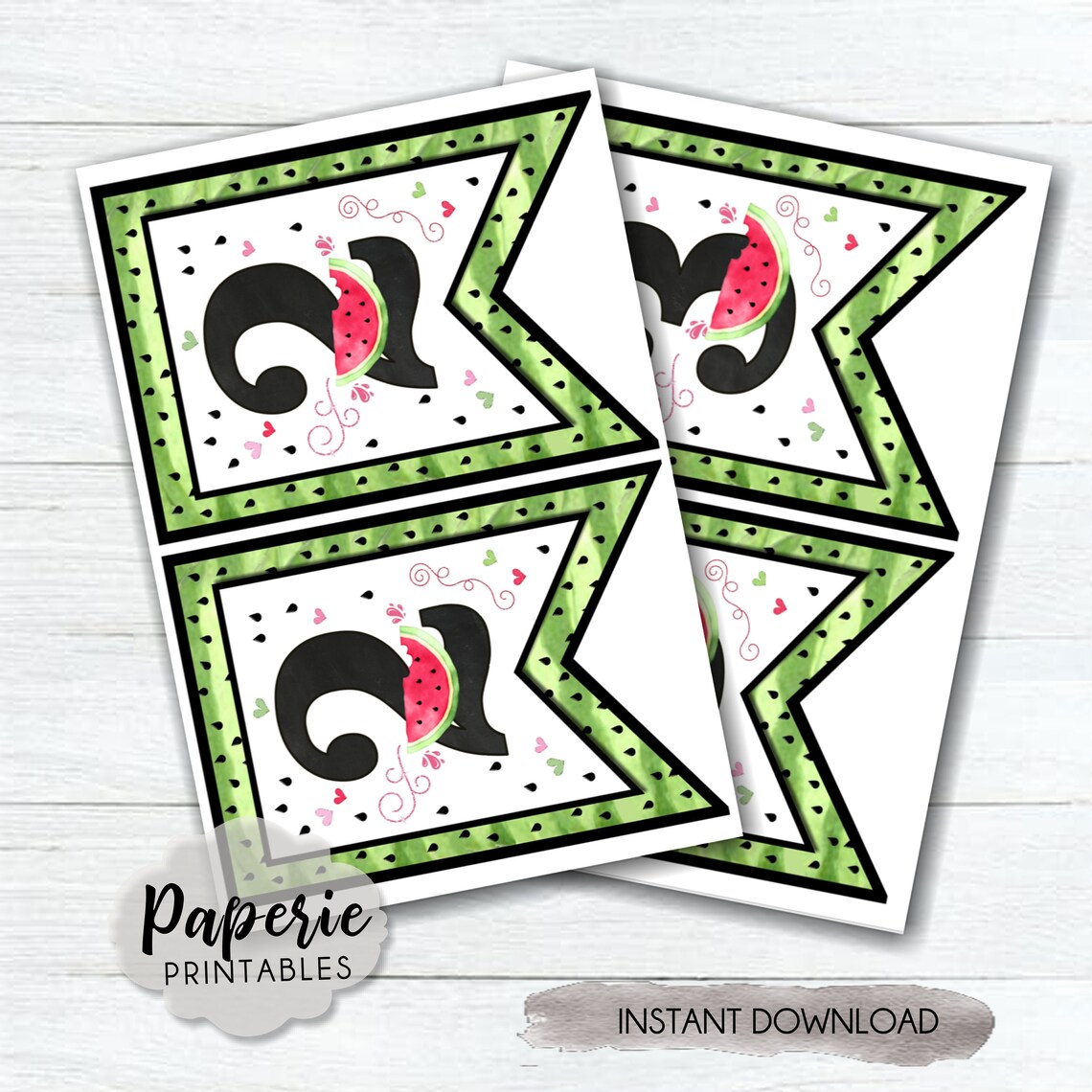 Watermelon Happy Birthday Banner Watermelon Pennant Banner - Etsy