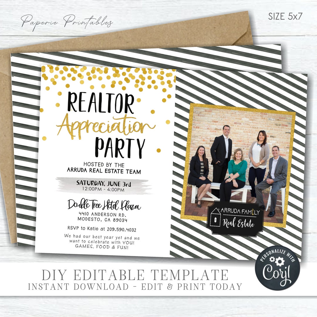 EDITABLE Realtor Appreciation Party Invitation, Client Appreciation ...