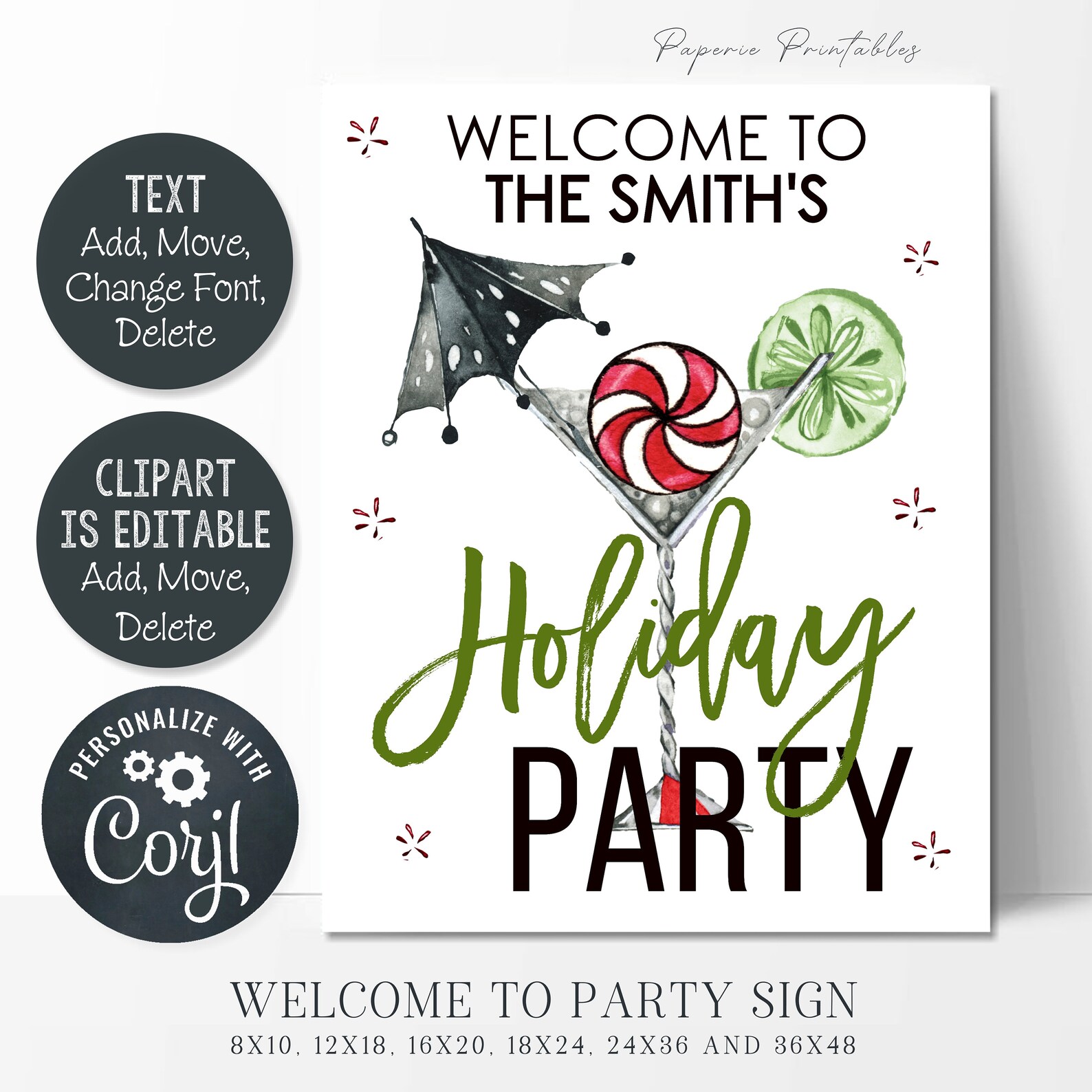 Editable Christmas Welcome Sign Holiday Welcome Sign - Etsy