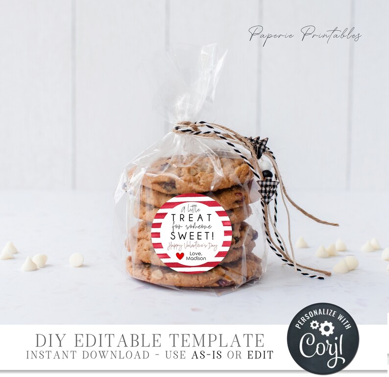 Editable Valentine's Day Gift Tag, A Little Treat for Someone Sweet ...