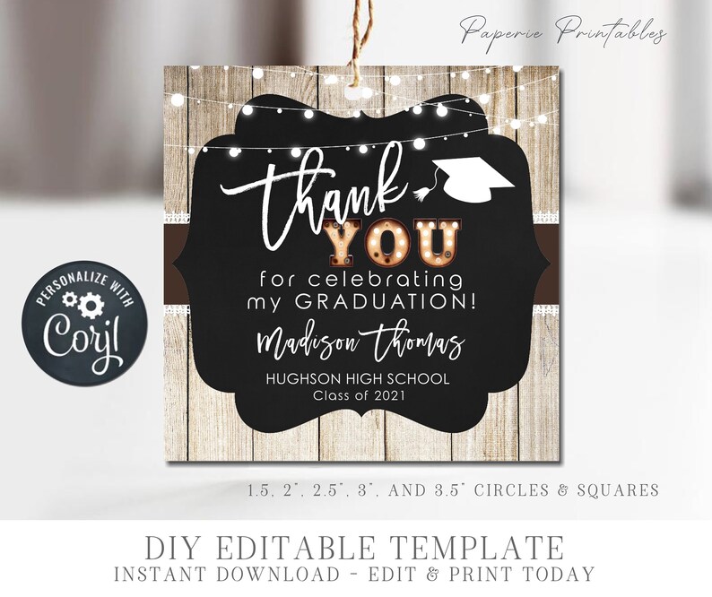 EDITABLE Graduation Gift Tags Graduation Tags Graduation - Etsy