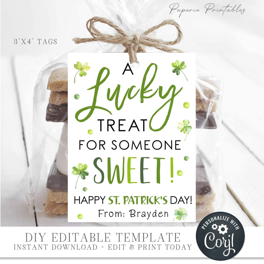 Editable Kids St. Patrick's Day Gift Tag, Happy St. Patrick's Day Gift ...