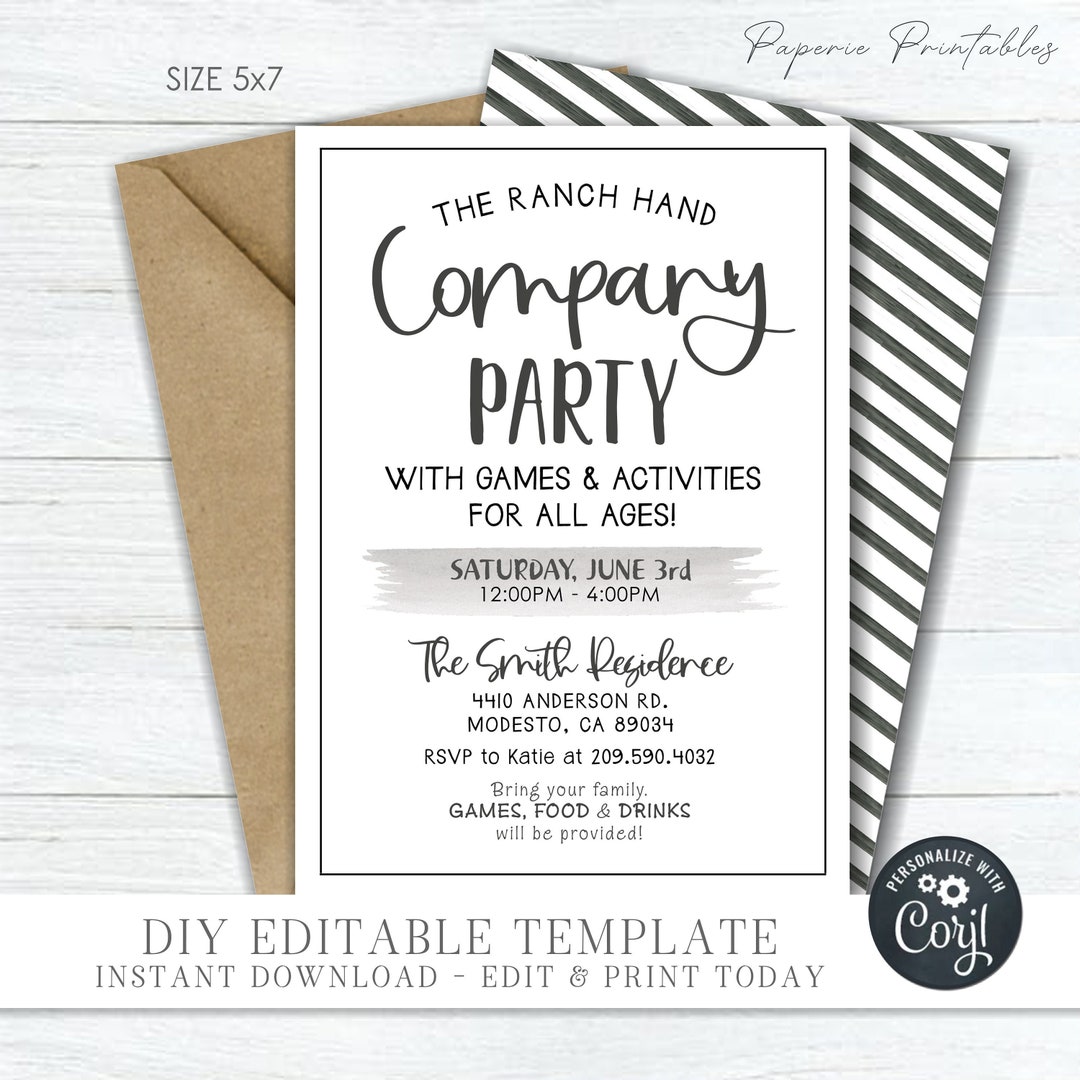 EDITABLE Company Party Invitation, Client Appreciation Party Invitation ...