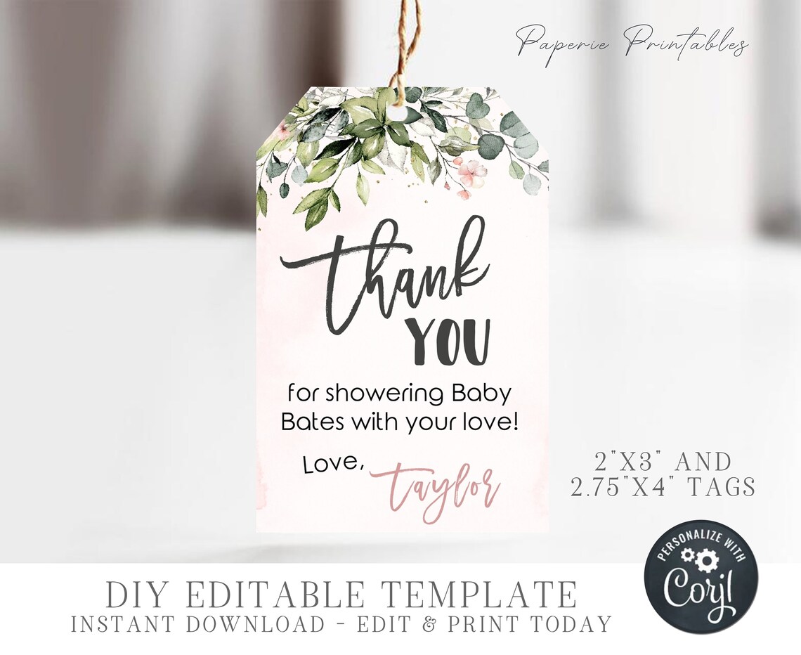 Editable Baby Shower Favor Tags DIY Favor Tags Boho Floral - Etsy