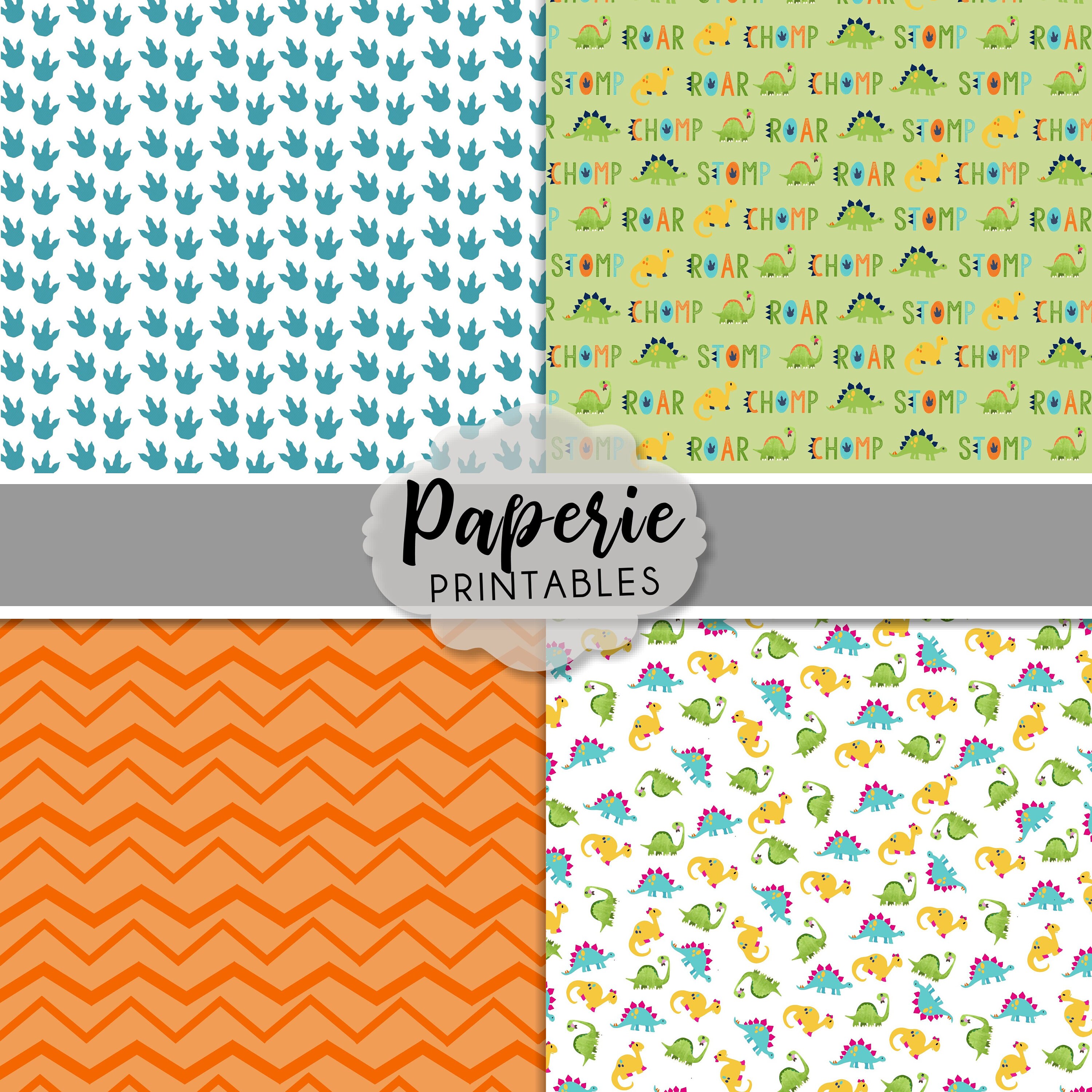 Little Dinosaurs Digital Paper 8.5x11 Digital Scrapbooking | Etsy