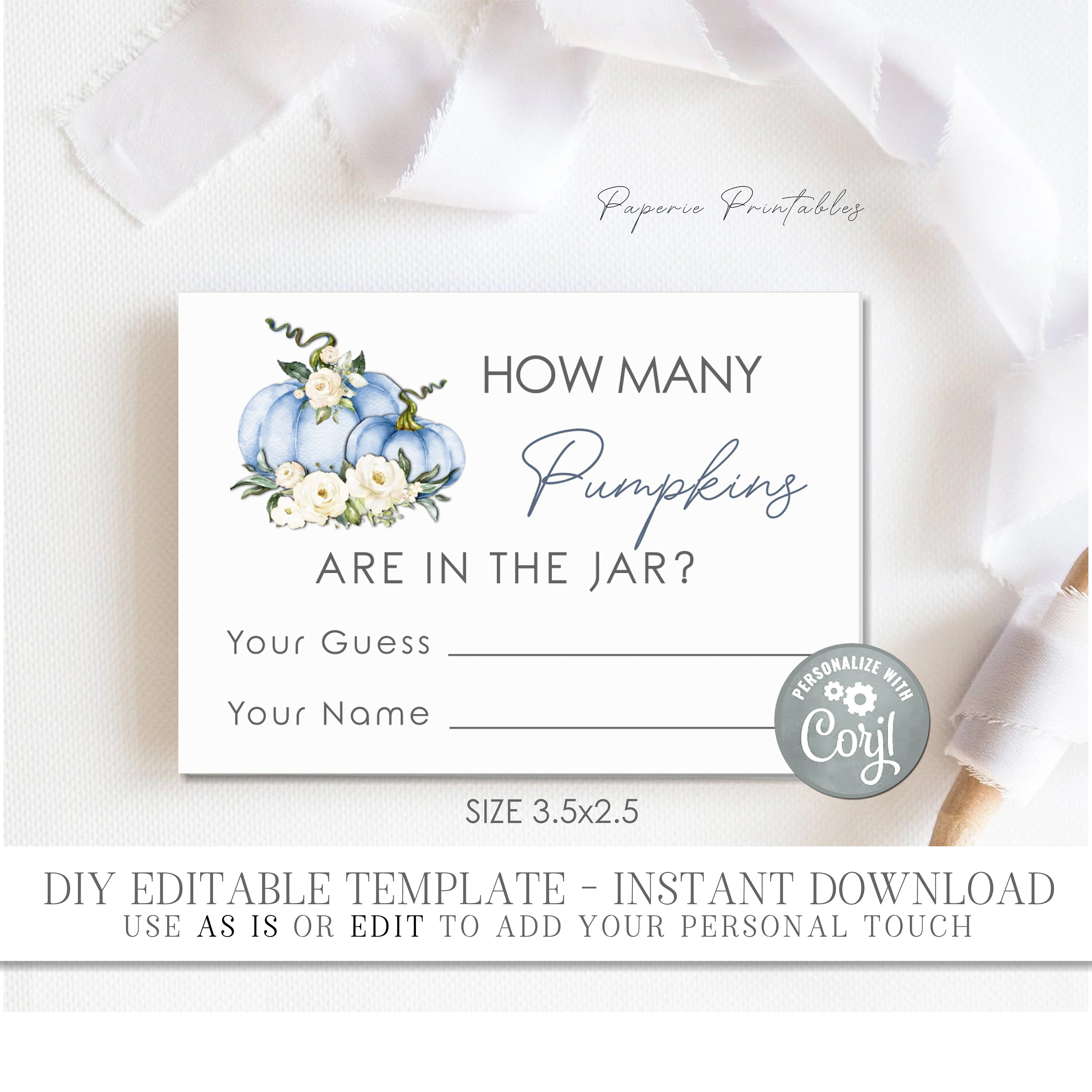 EDITABLE Guess How Many Sign Pumpkin Guess How Many Baby - Etsy