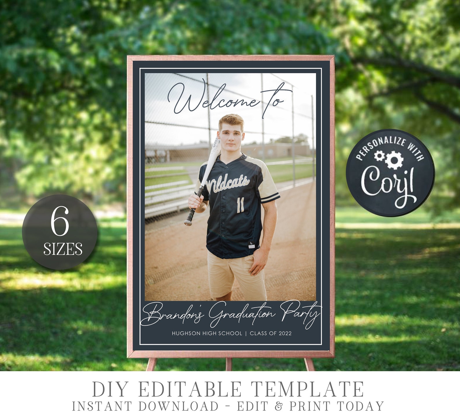 EDITABLE Graduation Welcome Sign Graduation Photo Sign | Etsy