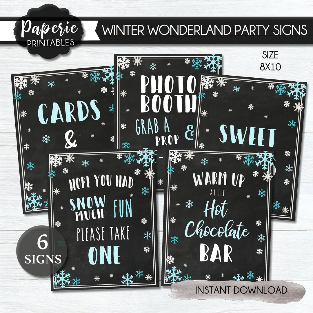 Winter Onederland Party Signs Winter Birthday Party Signs Dessert Table ...