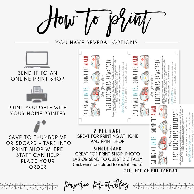 Editable First Responders Appreciation Breakfast Invitation (DIY With ...