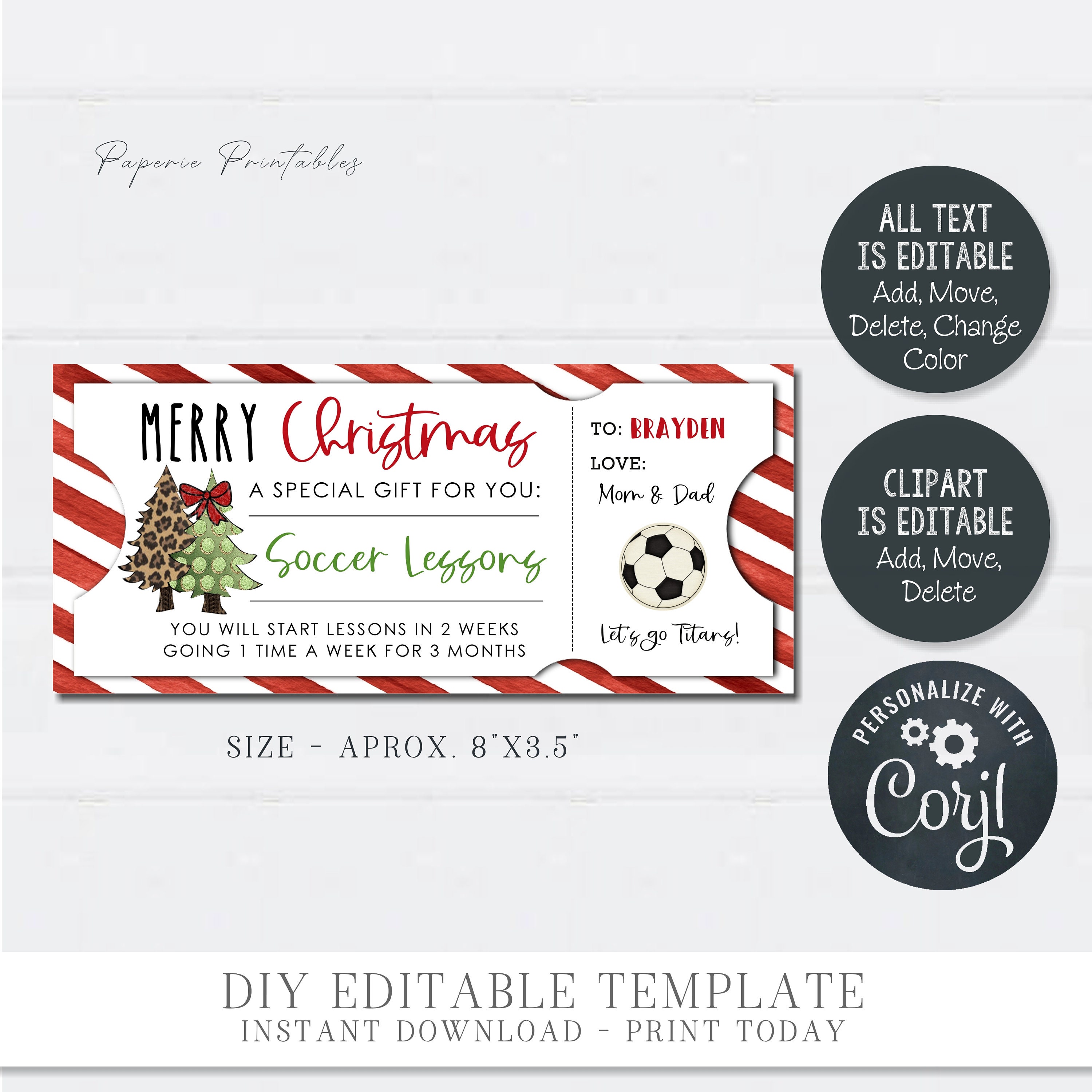 Editable Christmas Concert Ticket Template (digital Download) - Etsy