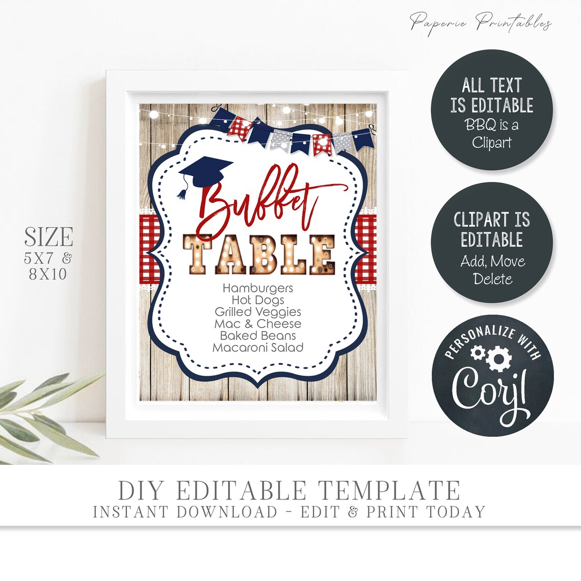 EDITABLE Graduation Food Tents Graduation Decoration Food - Etsy