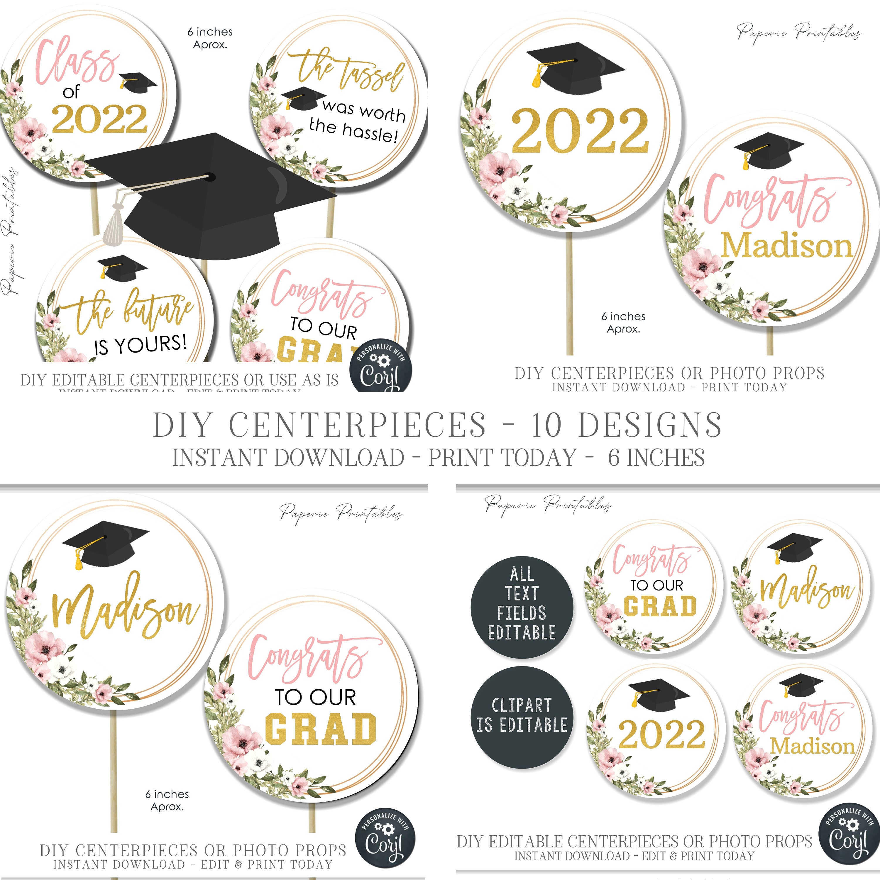 EDITABLE Girl Graduation Party 2022 Bundle Girl Graduation - Etsy