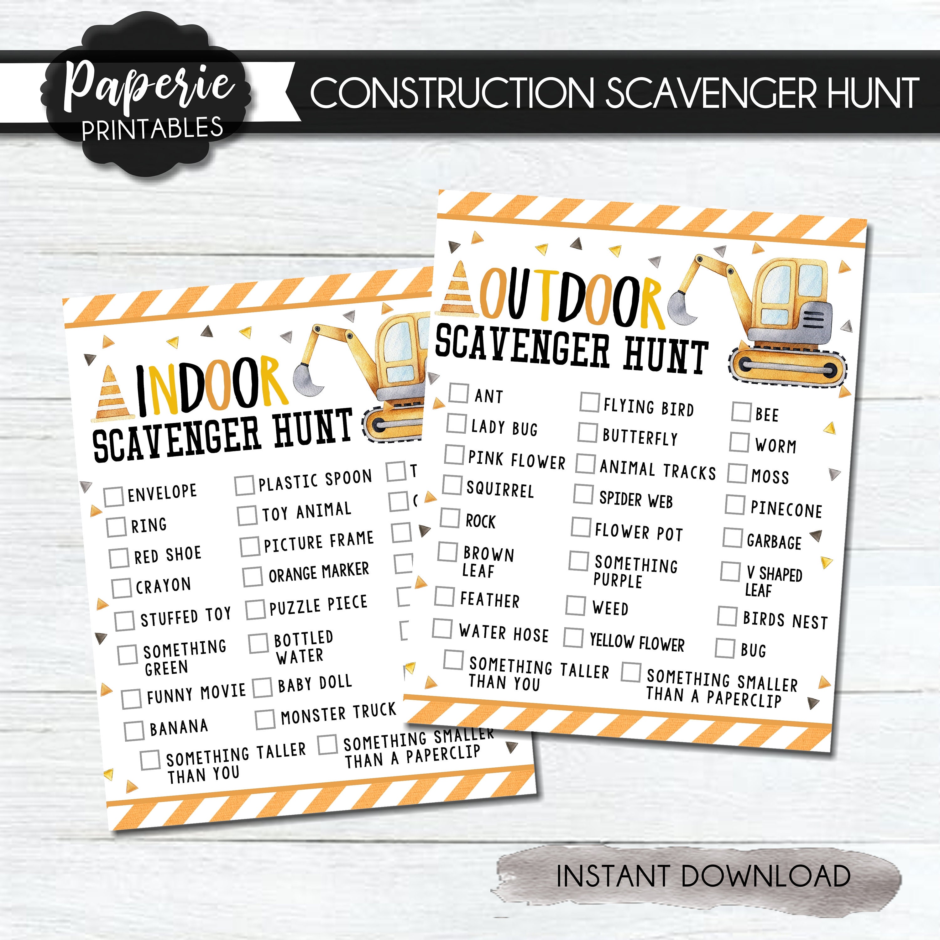 Construction Birthday Party Games Construction Bingo - Etsy