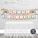 EDITABLE Rainbow Birthday Decorations Happy Birthday Banner - Etsy