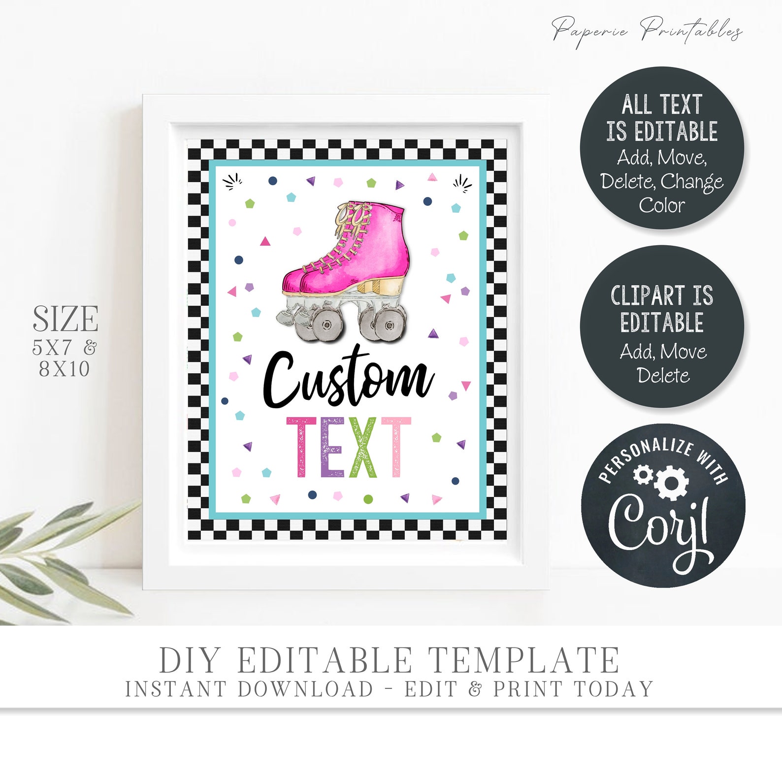 Editable Roller Skating Party Signs Skating Party Signs - Etsy