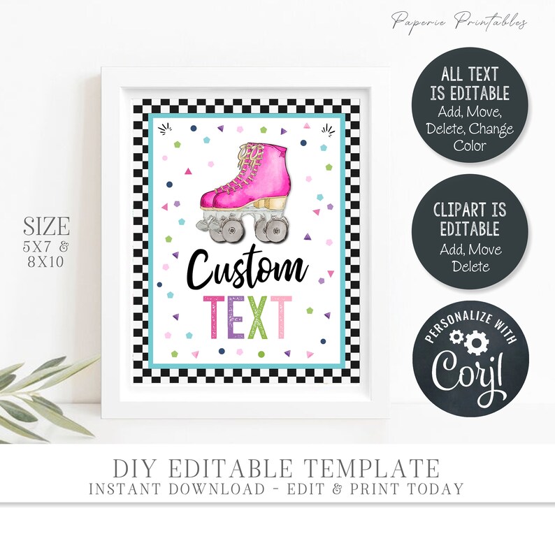Editable Roller Skating Party Signs Skating Party Signs - Etsy