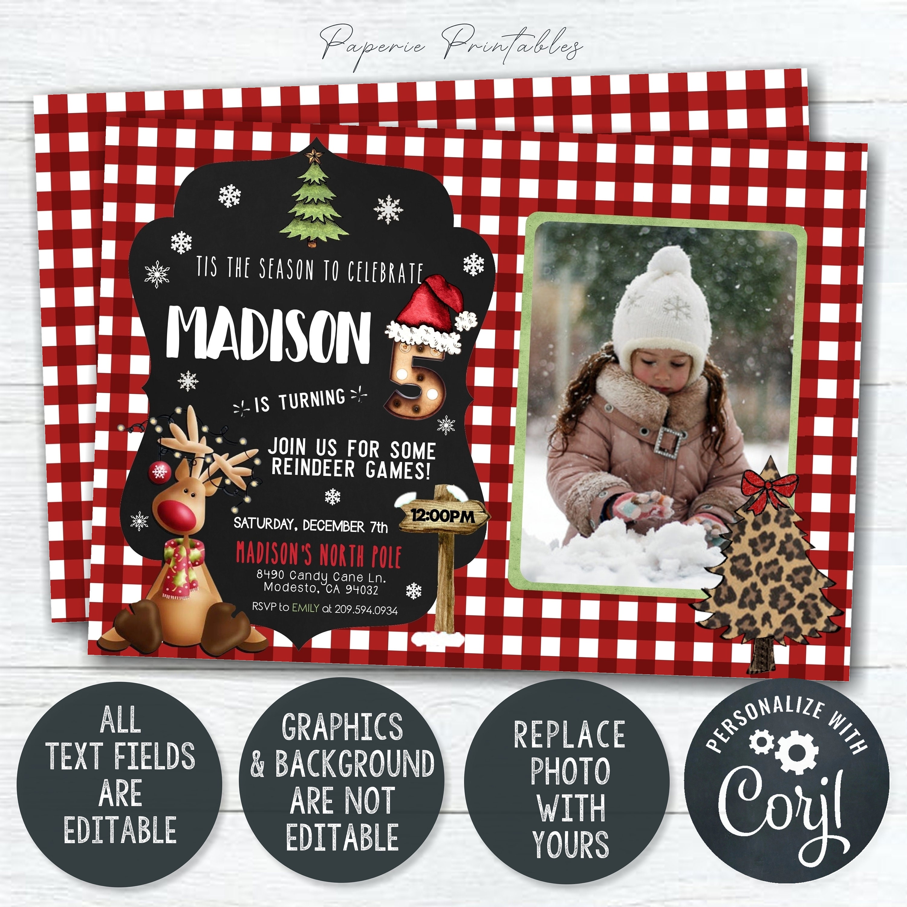 EDITABLE Christmas Birthday Bundle Boy or Girl Christmas - Etsy