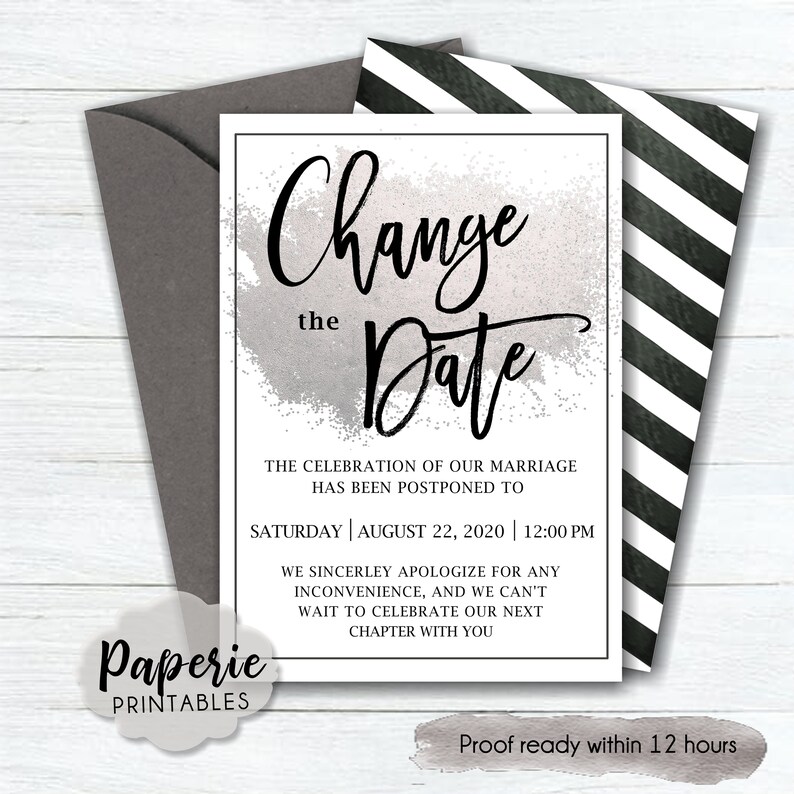 Change of Date Baby Shower Announcement Postponed Reschedule | Etsy