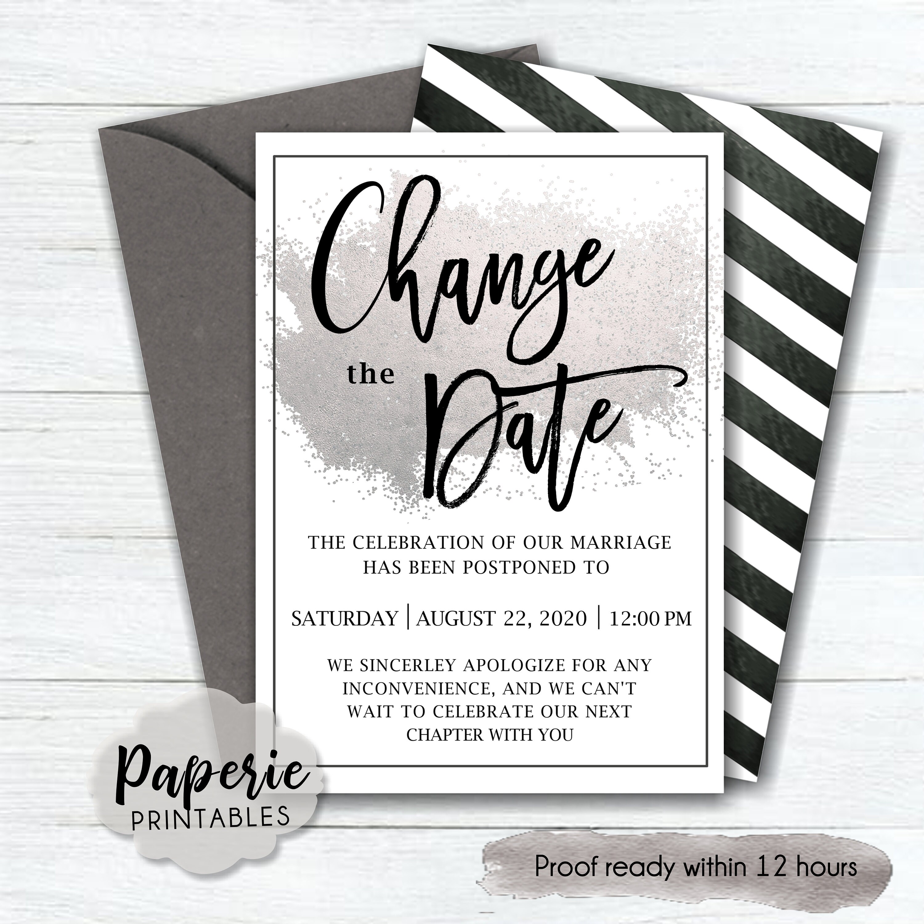Change of Date Baby Shower Announcement Postponed Reschedule | Etsy